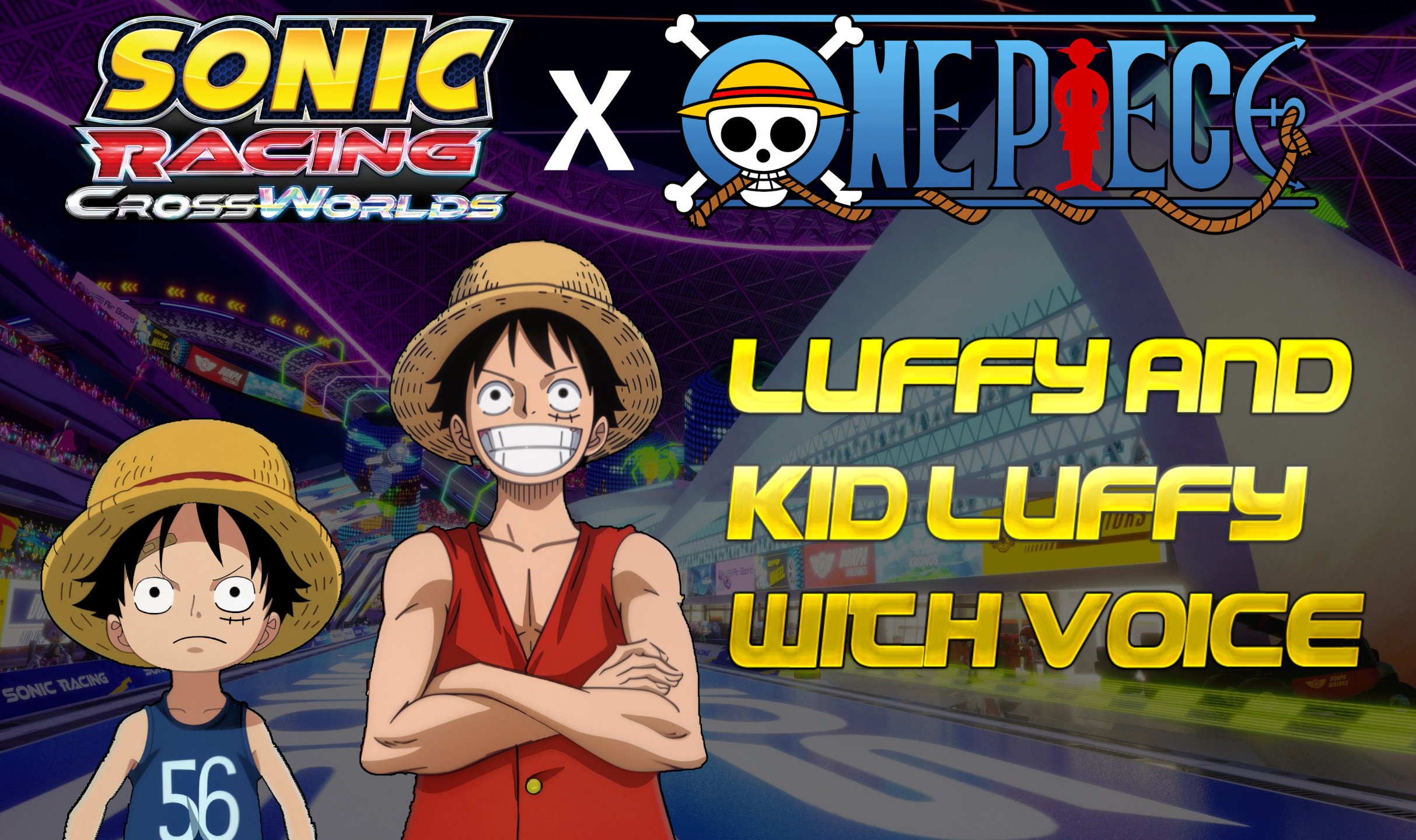 Luffy and Kid Luffy with Voice Mod for Sonic Racing: CrossWorlds | SR ...