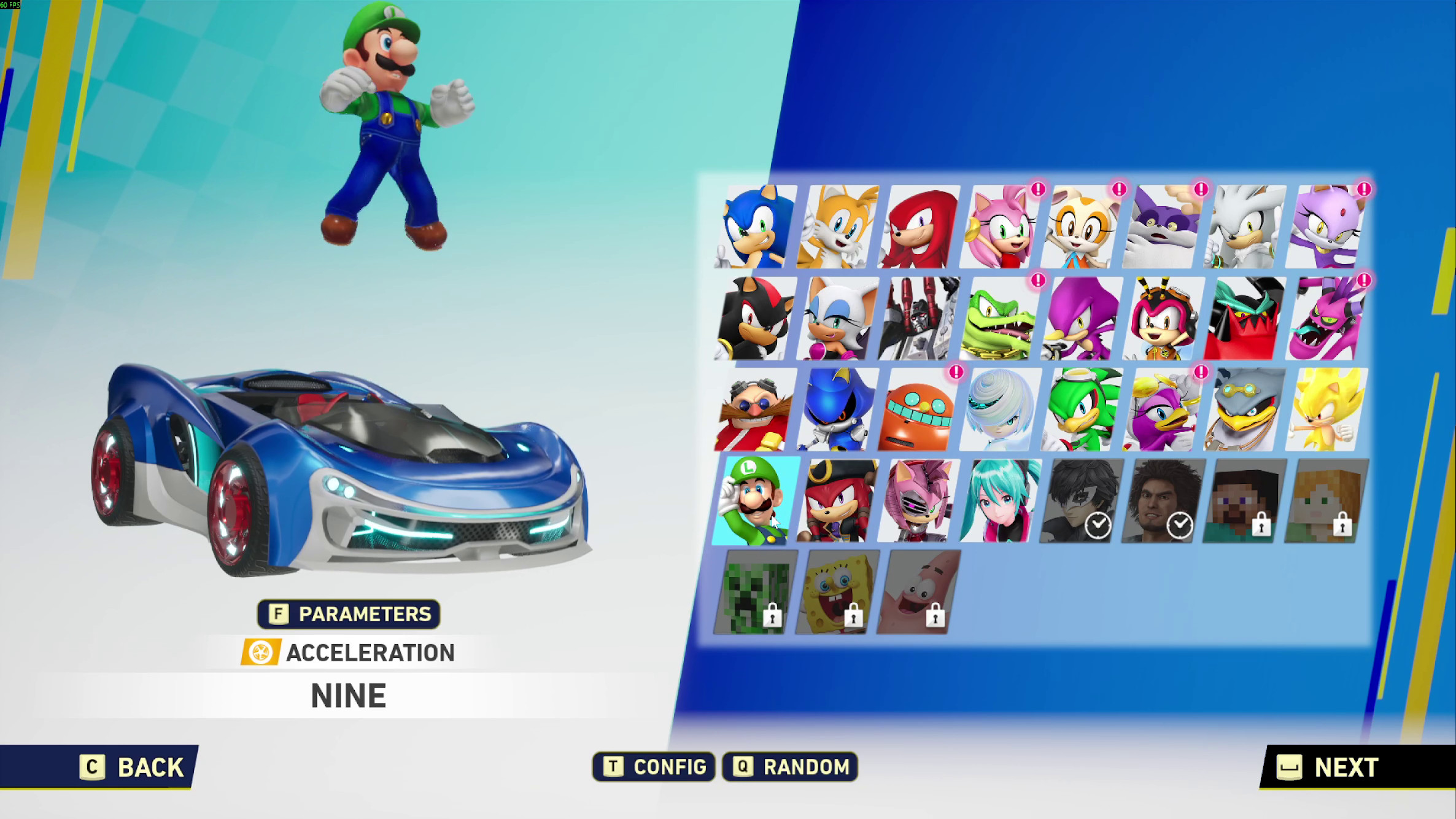 Luigi - Nine Mod for Sonic Racing: CrossWorlds | SR:CW Mods