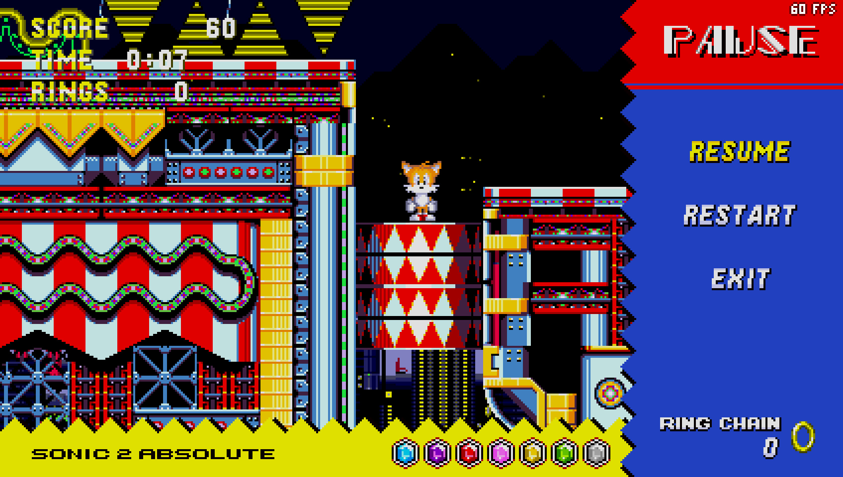 Sonic 2 Absolute Pause Menu Mod for Sonic 3 A.I.R. | S3AIR Mods