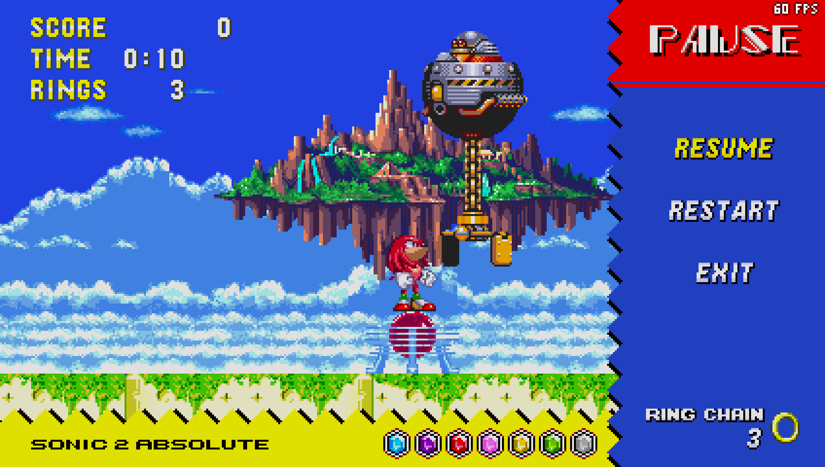 Sonic 2 Absolute Pause Menu Mod for Sonic 3 A.I.R. | S3AIR Mods