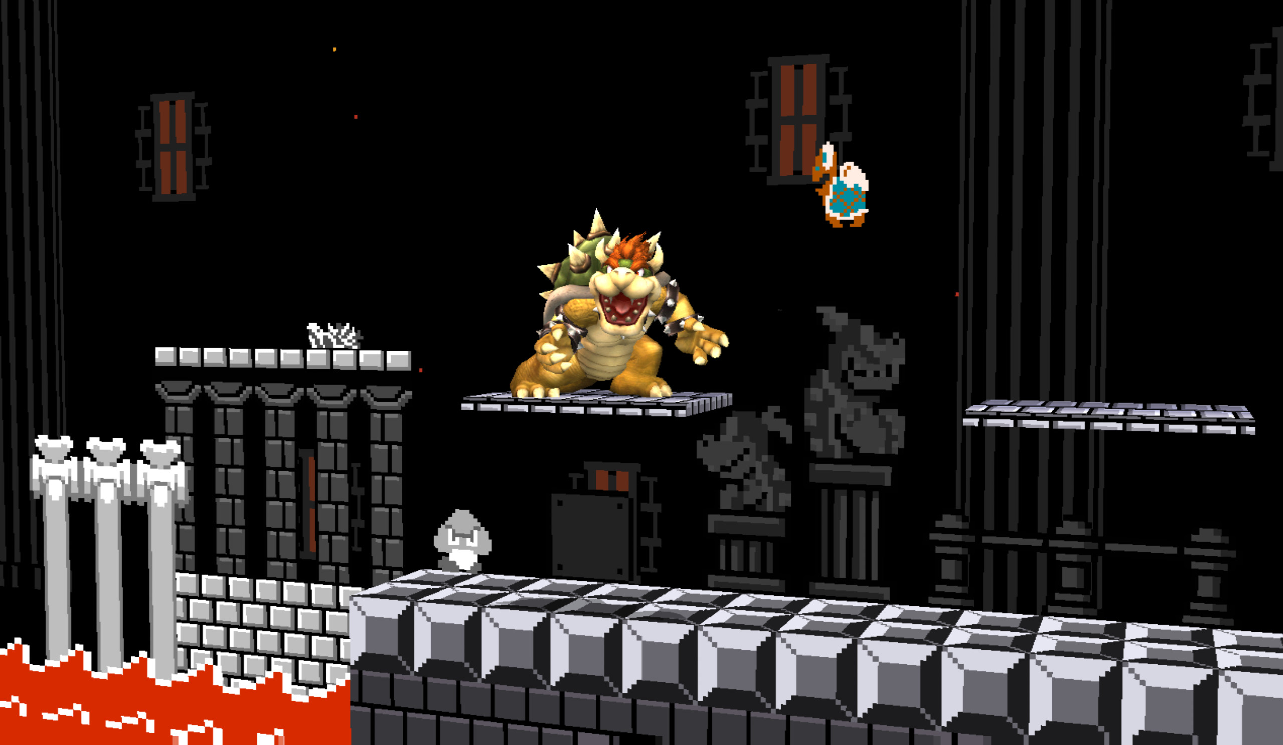 Bowser's Castle NES (Temple of Time 1:1) Mod for Super Smash Bros ...