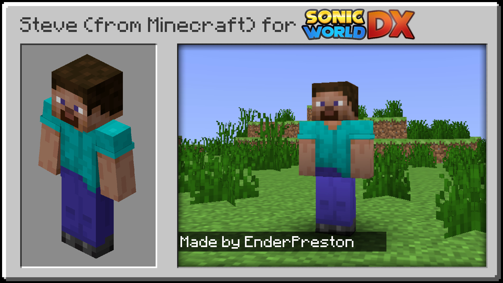 Steve (Minecraft) Mod for Sonic World DX | SWDX Mods