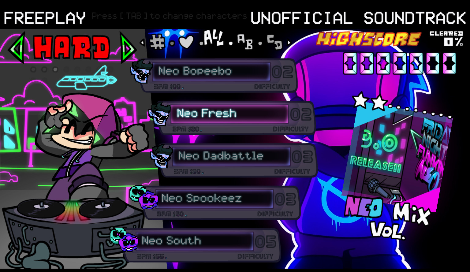 FNF: NEO (V-Slice Port) 3.0 UPDATE! Mod for Friday Night Funkin' | FNF Mods