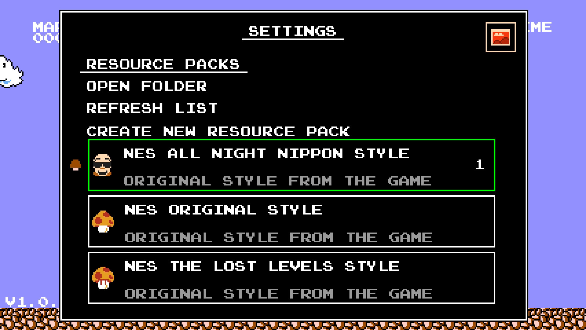Original NES Styles of SMB Games Mod for Super Mario Bros. Remastered ...