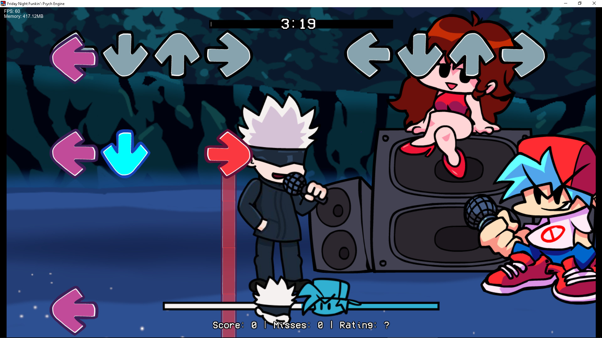 Vs. Satoru Gojo Jujutsu Kaisen Mod for Friday Night Funkin' | FNF Mods