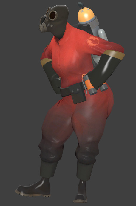 Alaxe's Strapless Female Pyro [Edited] Mod for Team Fortress 2 | TF2 Mods