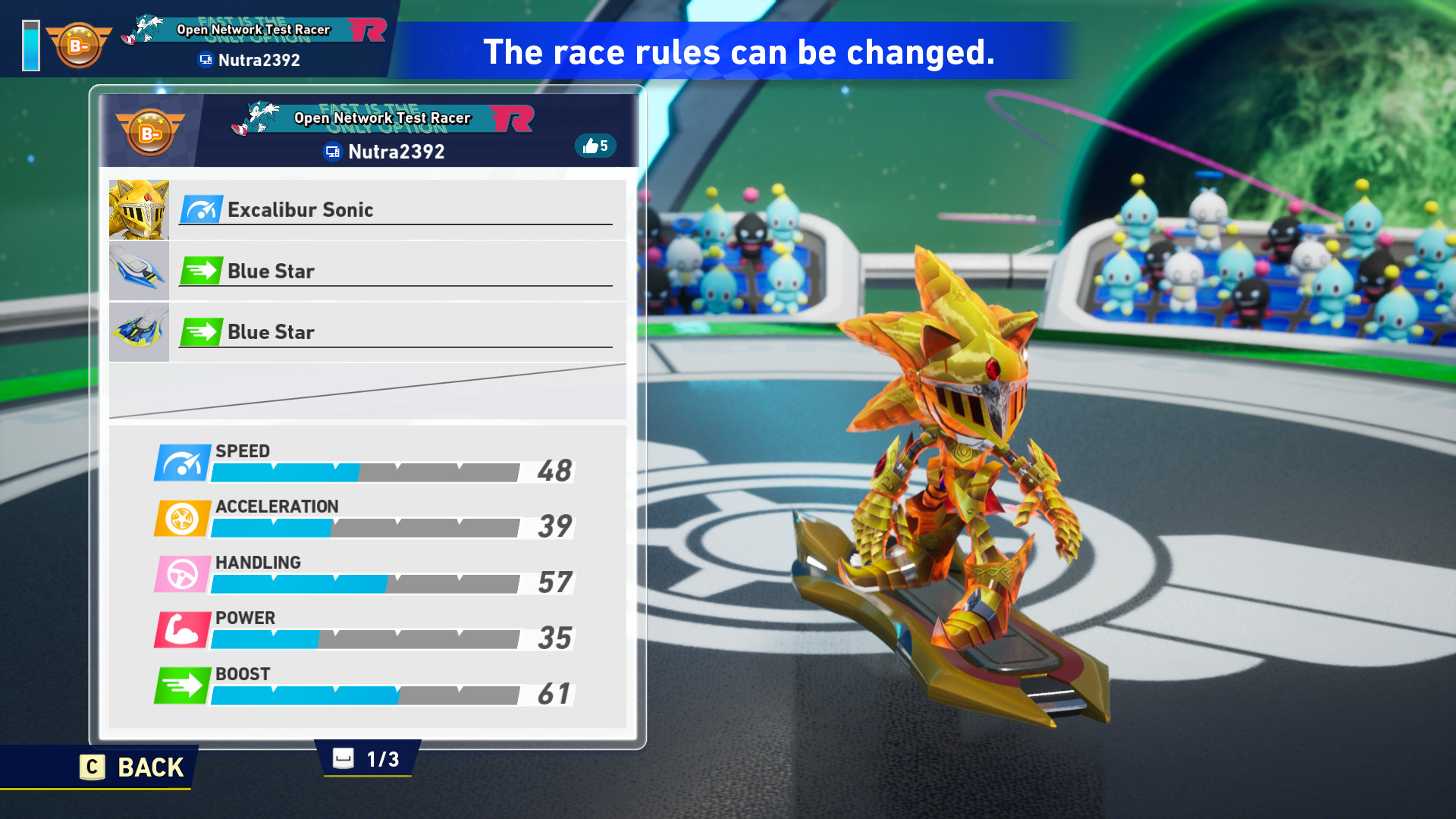 Excalibur Sonic Mod for Sonic Racing: CrossWorlds | SR:CW Mods