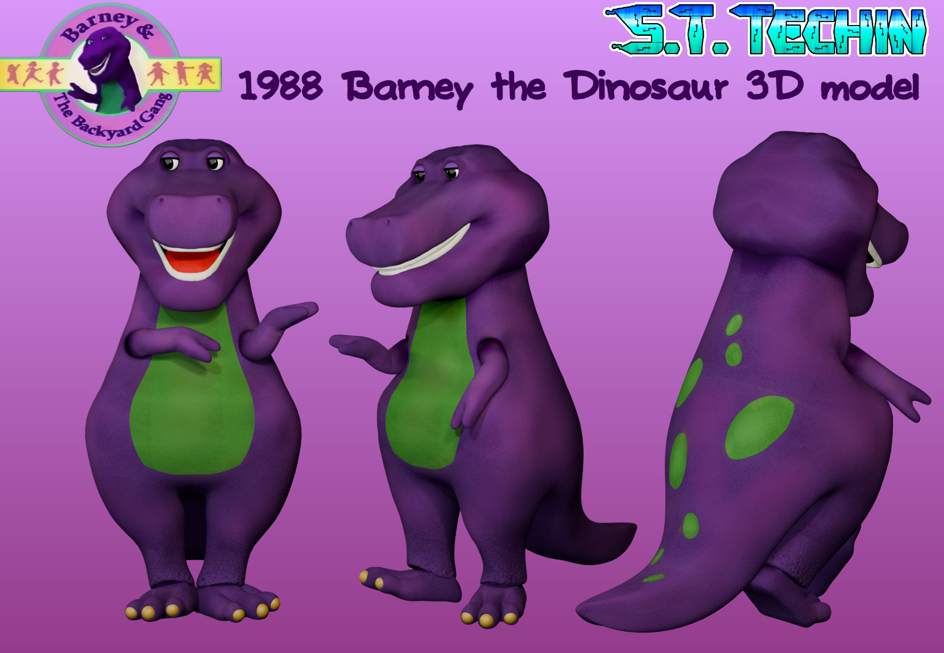 1988 Barney the Dinosaur Model Mod for Blender Engine | Blender Mods