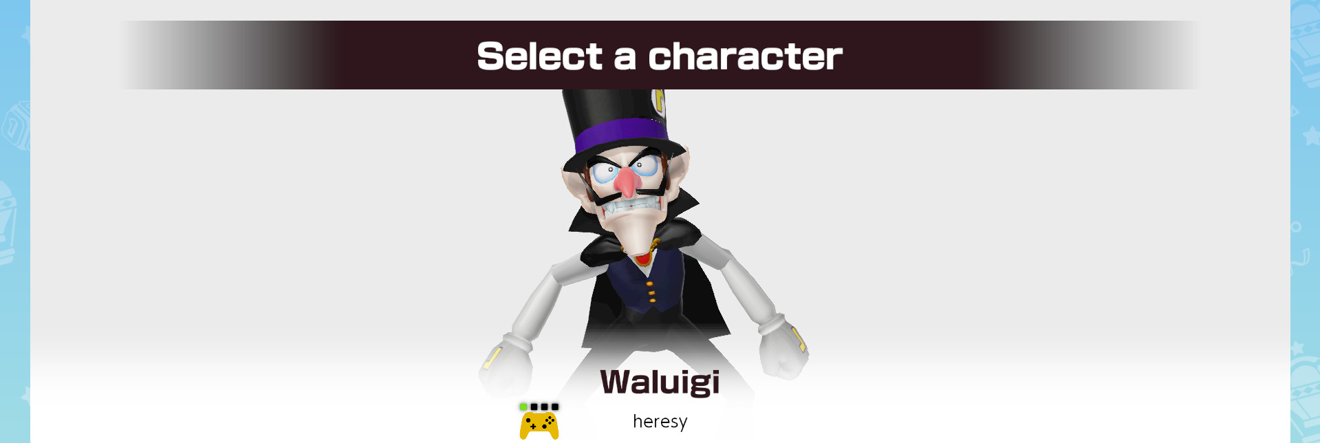 Waluigi (Vampire) in SMPJ Mod for Super Mario Party Jamboree | SMPJ Mods