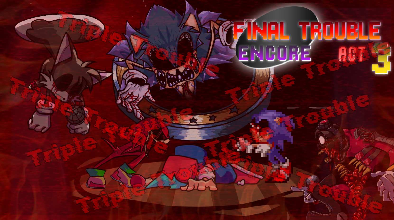 FNF:Triple Trouble The Encore (Awe mix) Mod for Friday Night Funkin ...