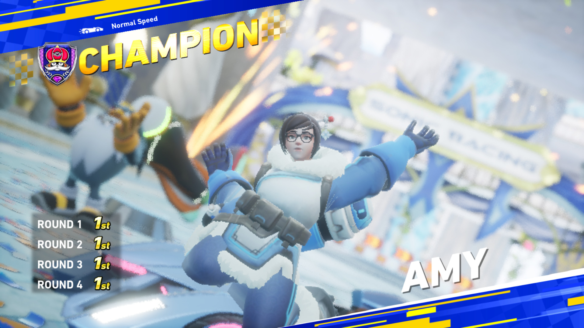 Mei-Ling Zhou over Amy Rose Mod for Sonic Racing: CrossWorlds | SR:CW Mods