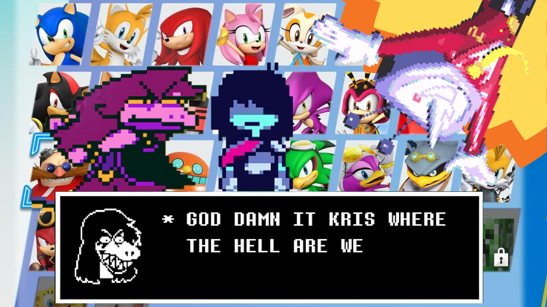 Deltarune Sprite UI replacement (TENNA UPDATE) Mod for Sonic Racing ...