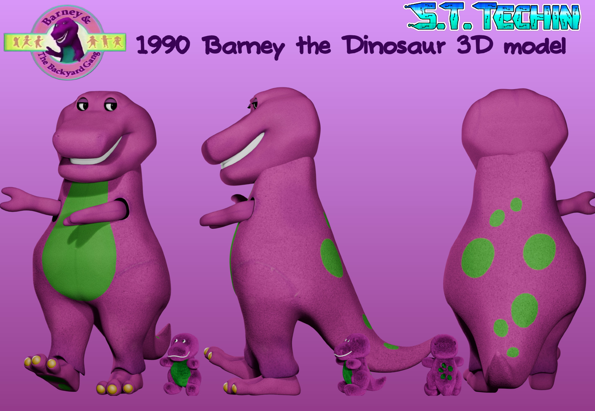 1990 Barney the Dinosaur Model Mod for Blender Engine | Blender Mods