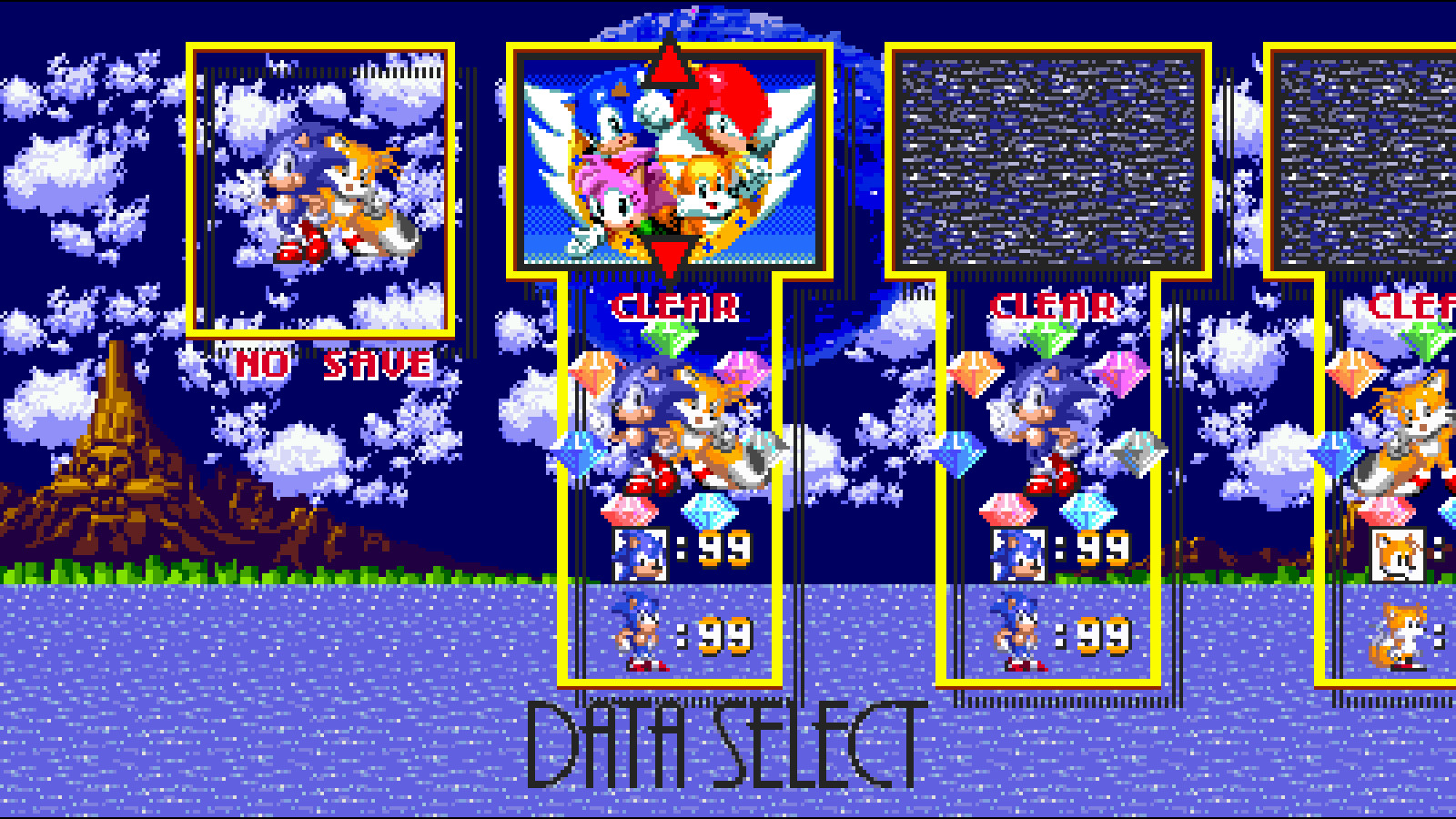 Sonic CD BG over Data Select Mod for Sonic 3 A.I.R. | S3AIR Mods
