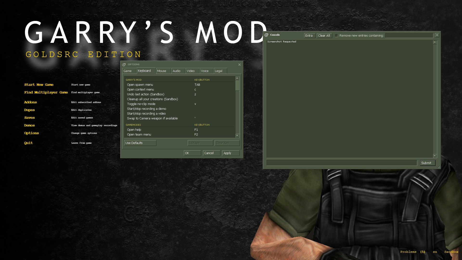 GldSrc Styled Main Menu Mod for Garry's Mod | GMod Mods