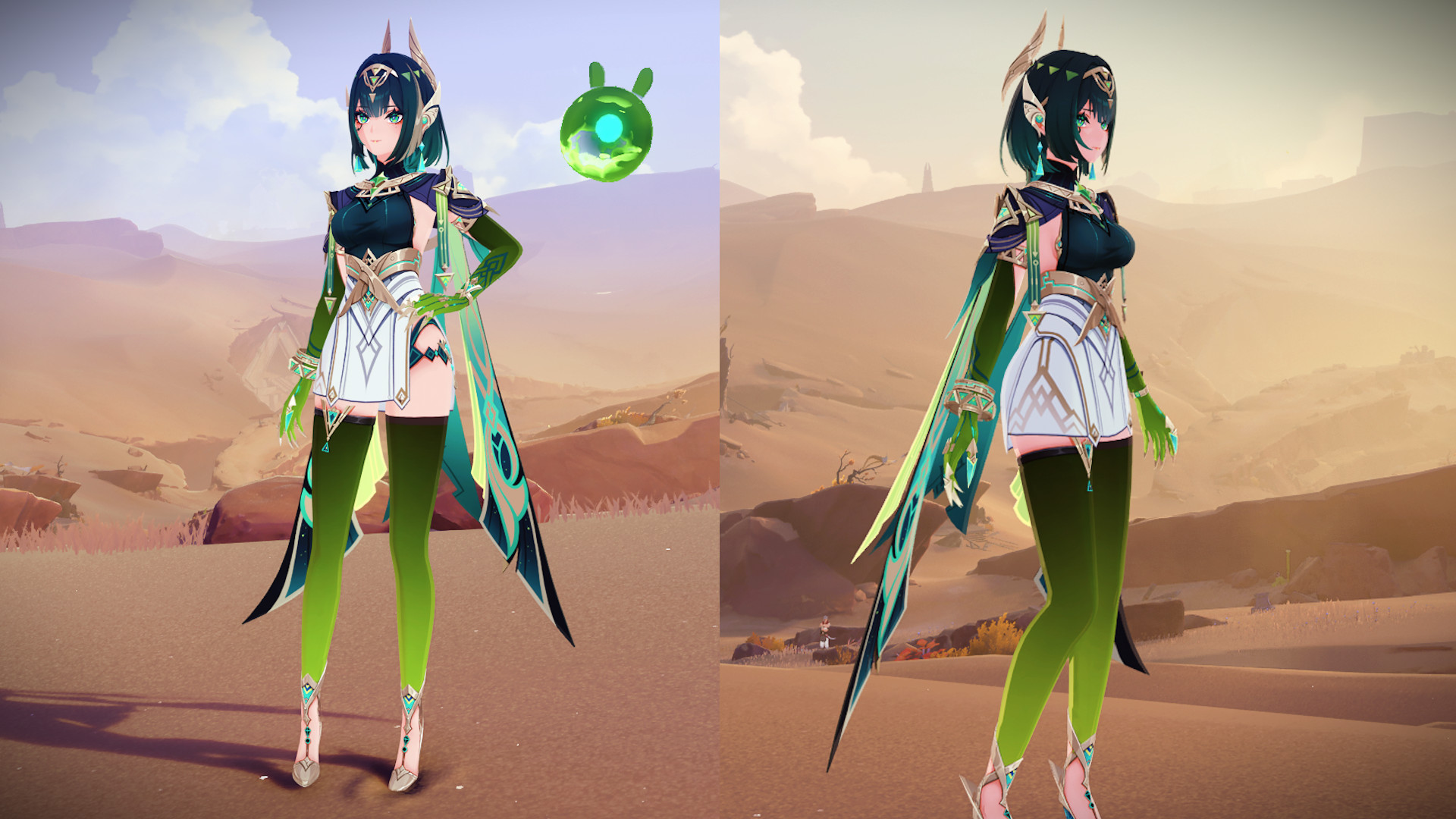 Tanned Nefer with Green Tights Mod for Genshin Impact | GI Mods