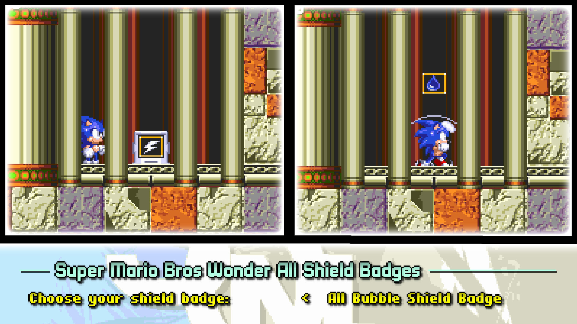 Super Mario Bros. Wonder Shield Badges Mod for Sonic 3 A.I.R. | S3AIR Mods
