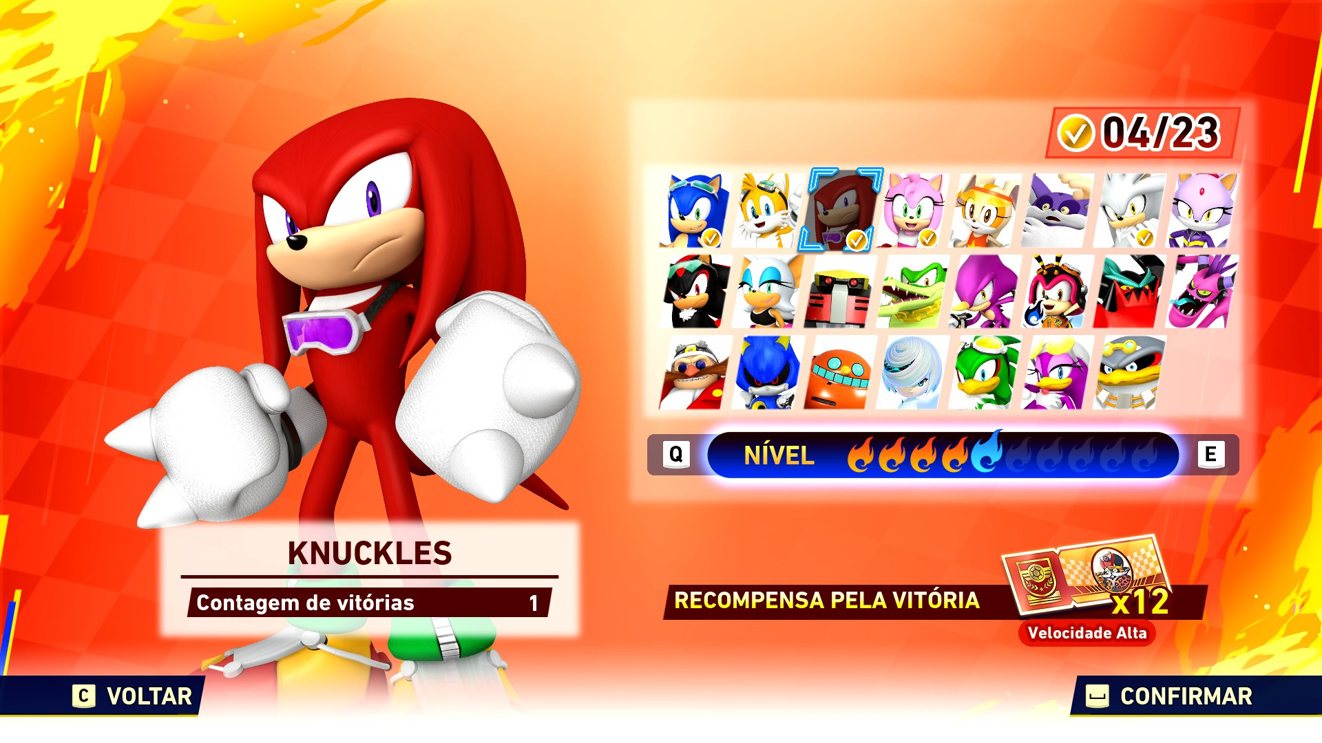 Free Riders Knuckles Render Mod for Sonic Racing: CrossWorlds | SR:CW Mods