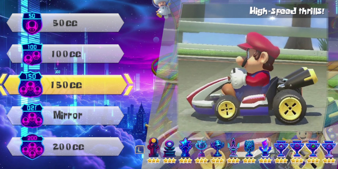 Retrowave Menu MK8D Mod for Mario Kart 8 Deluxe | MK8D Mods