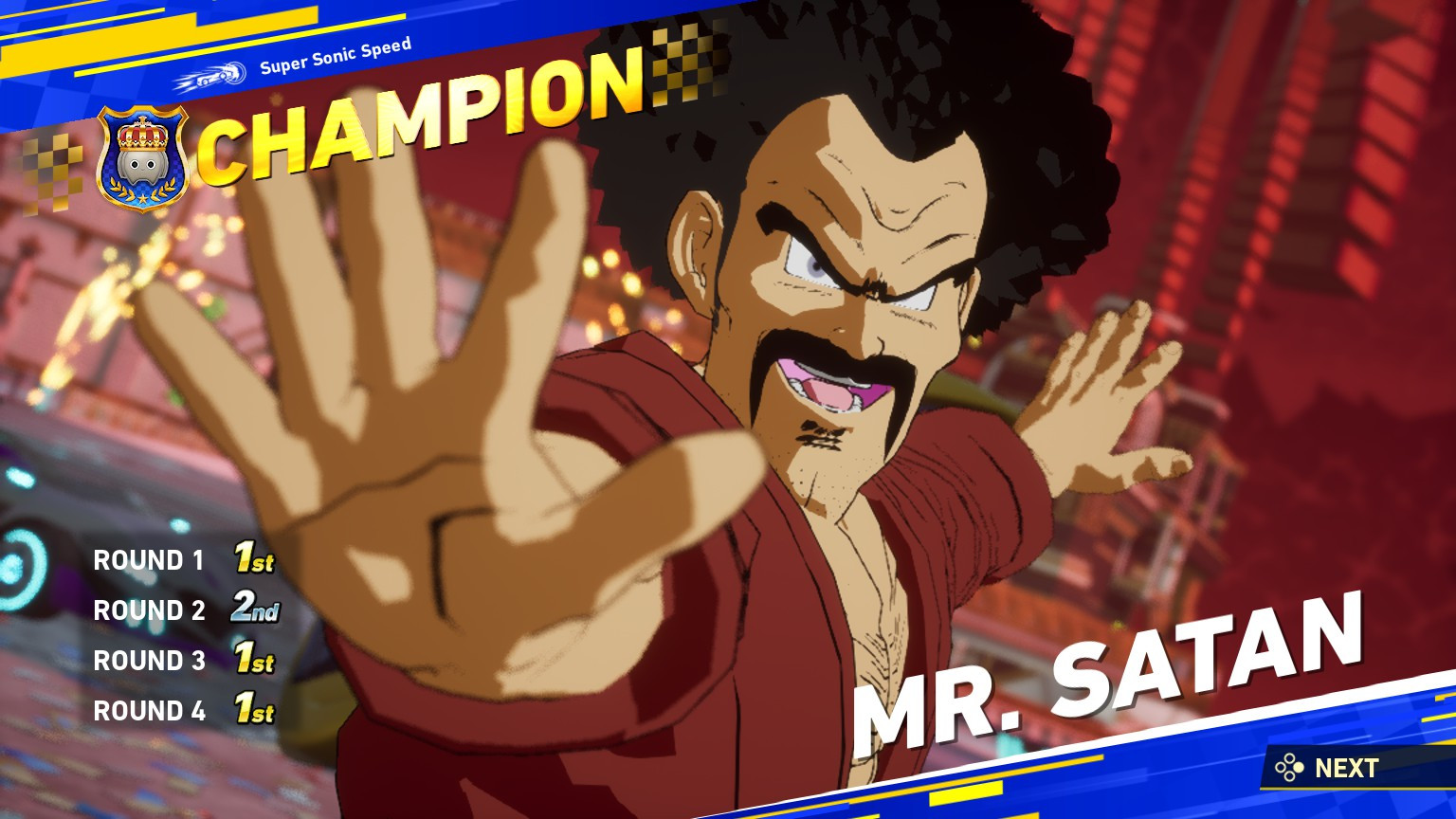 Mr. Satan over Ichiban Mod for Sonic Racing: CrossWorlds | SR:CW Mods