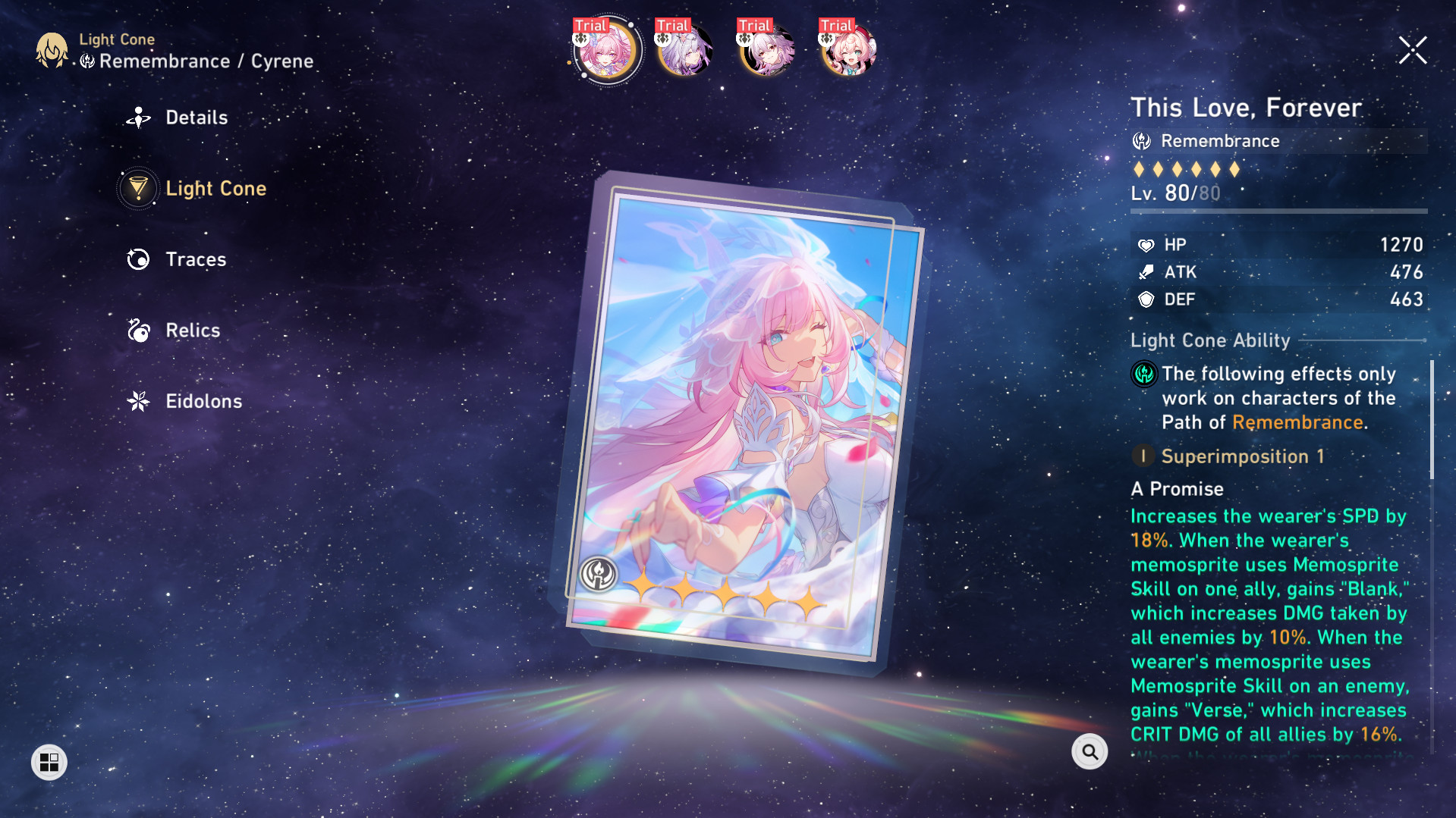 Cyrene personal edit Mod for Honkai Star Rail | HSR Mods