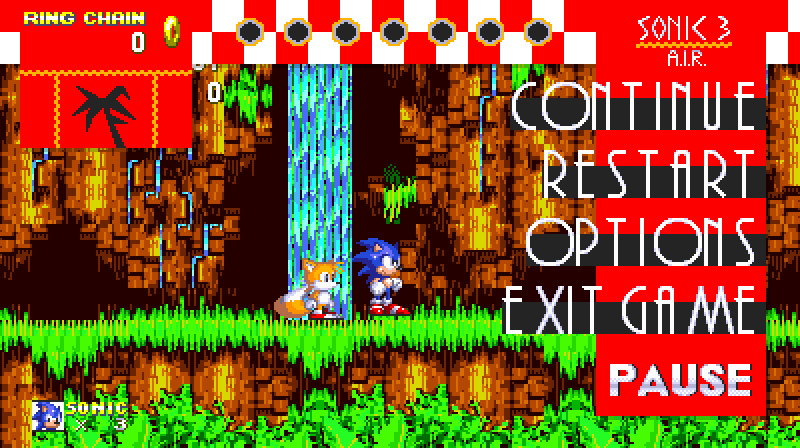 Rafa's S1F & S2A Inspired Pause Menu Mod for Sonic 3 A.I.R. | S3AIR Mods