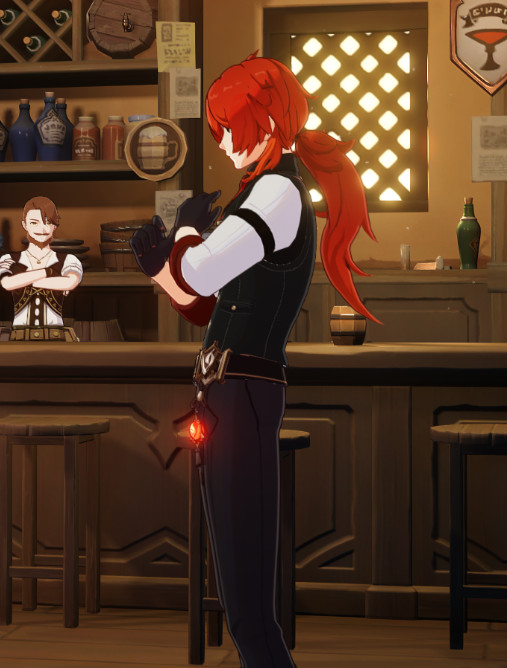 Bartender Diluc Mod for Genshin Impact | GI Mods