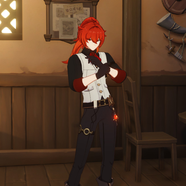 Bartender Diluc Mod for Genshin Impact | GI Mods