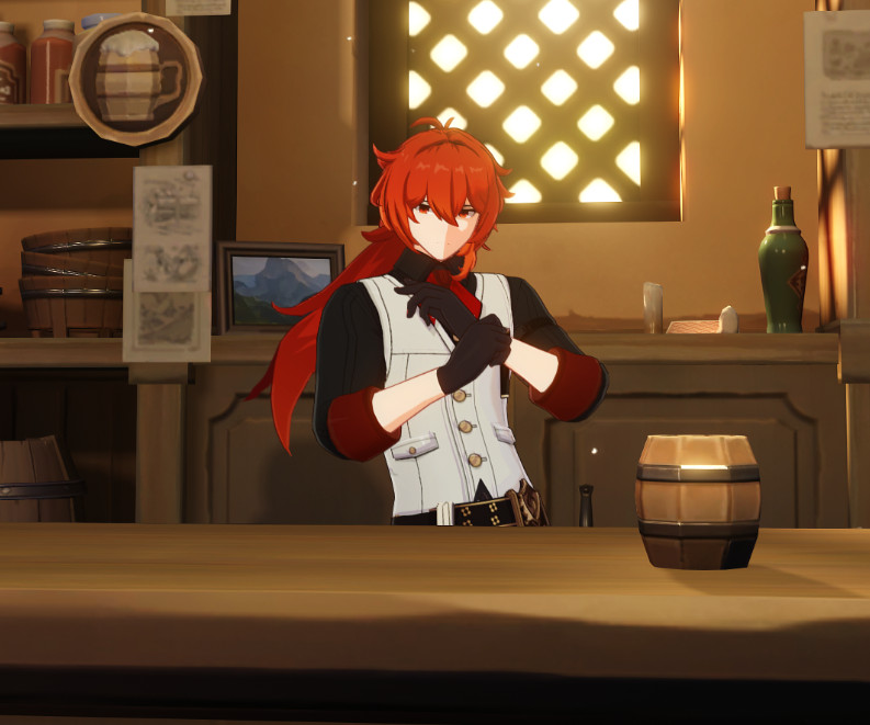 Bartender Diluc Mod for Genshin Impact | GI Mods