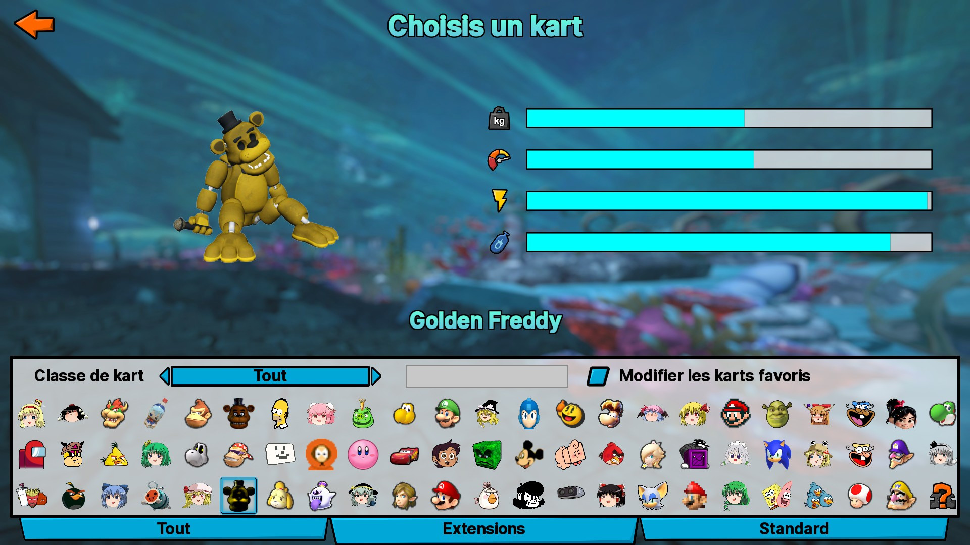 Freddy Fazbear + Golden Freddy Mod for SuperTuxKart | STK Mods