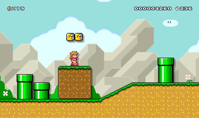 Peach over Toadette (SMW Style) Mod for Super Mario Maker 2 | SMM2 Mods
