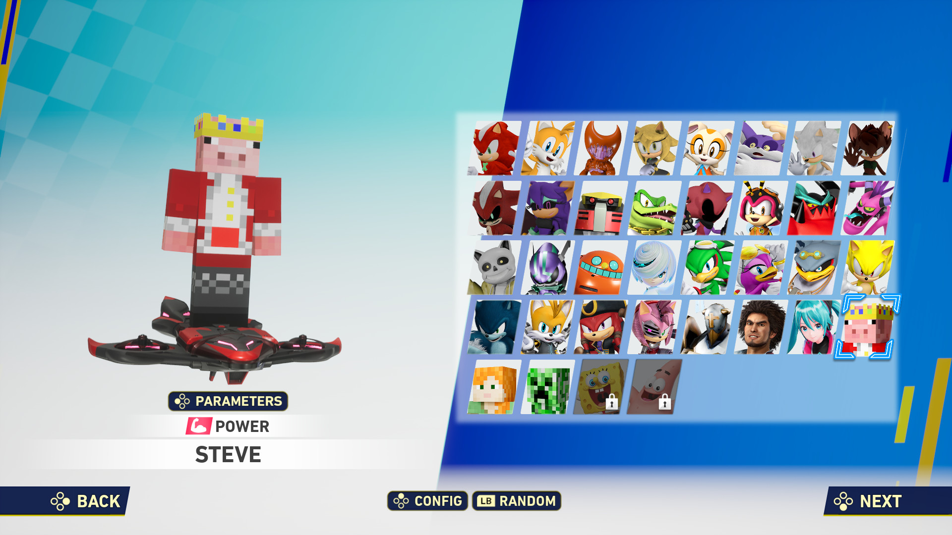 Technoblade Over Steve Mod for Sonic Racing: CrossWorlds | SR:CW Mods