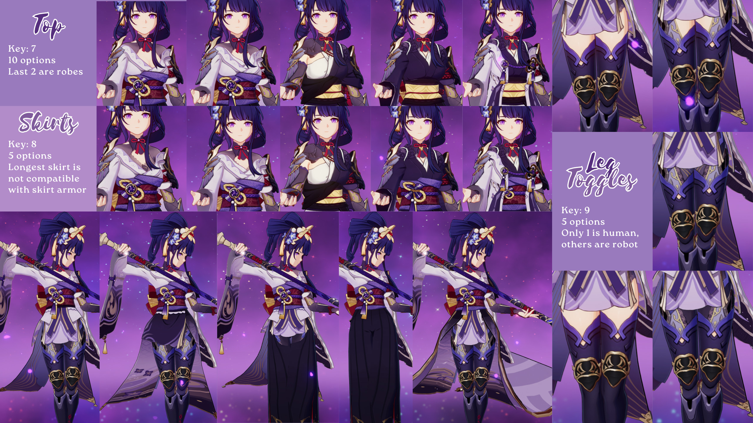 Raiden Shogun Redesign / Ei's Expanded Wardrobe Mod for Genshin Impact ...
