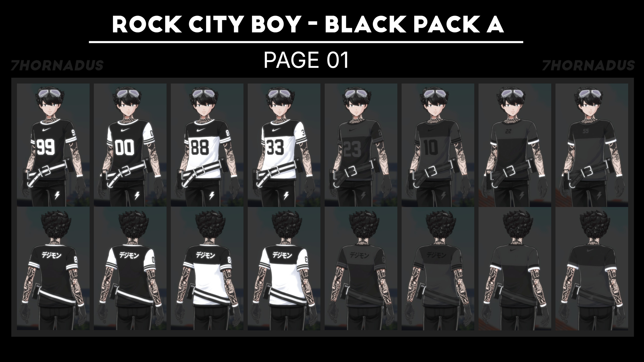 Rock City Boy Pack Mod for Digimon Story Time Stranger | DSTS Mods