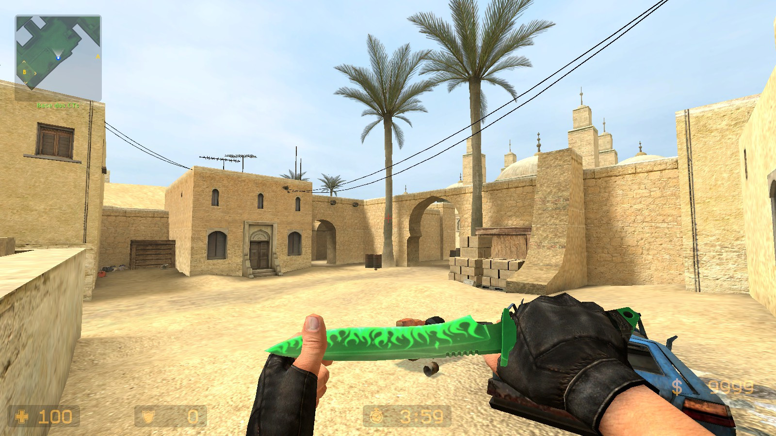 Green Flames Knife Skin Mod for Counter-Strike: Source | CS:S Mods