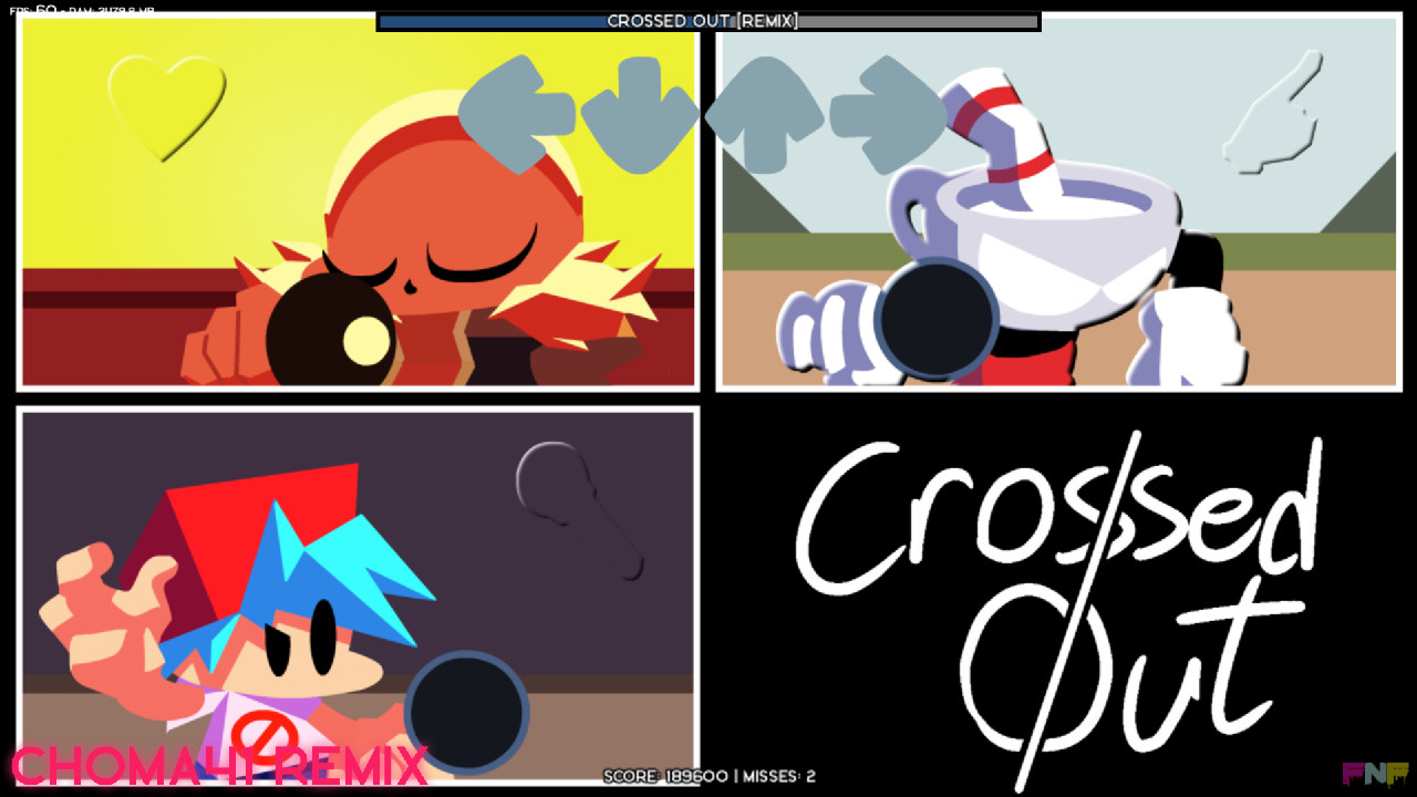 Indie Cross - Crossed Out (Hot Fix) Mod for Friday Night Funkin' | FNF Mods