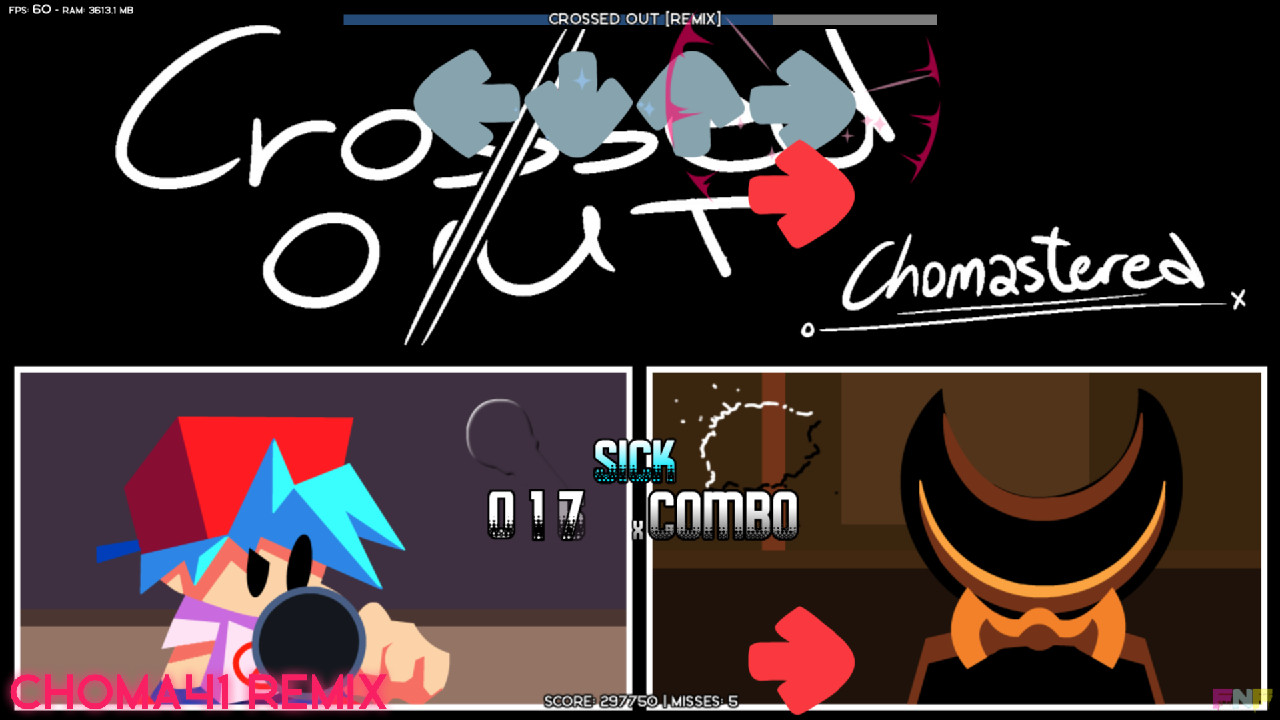 Indie Cross - Crossed Out (Hot Fix) Mod for Friday Night Funkin' | FNF Mods