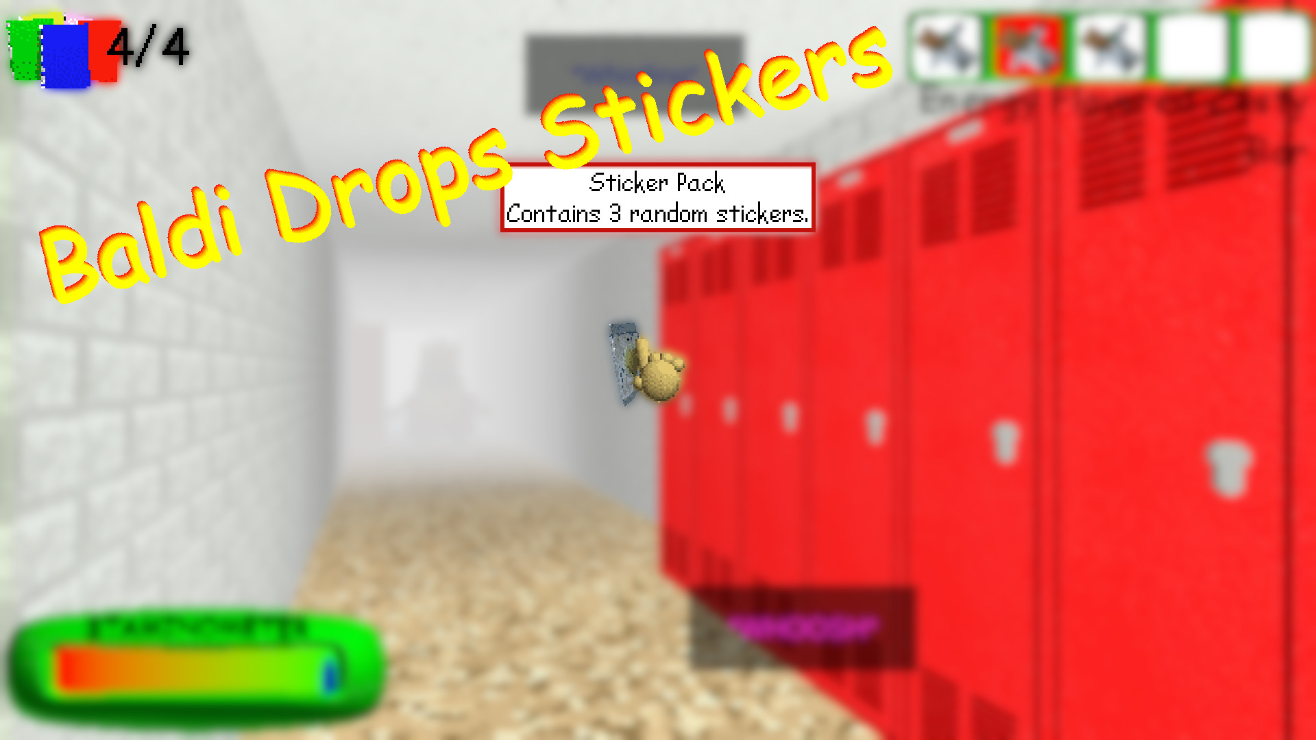 (0.13.X) BB+ Baldi Stickers Drop Mod for Baldi's Basics | Baldi Mods