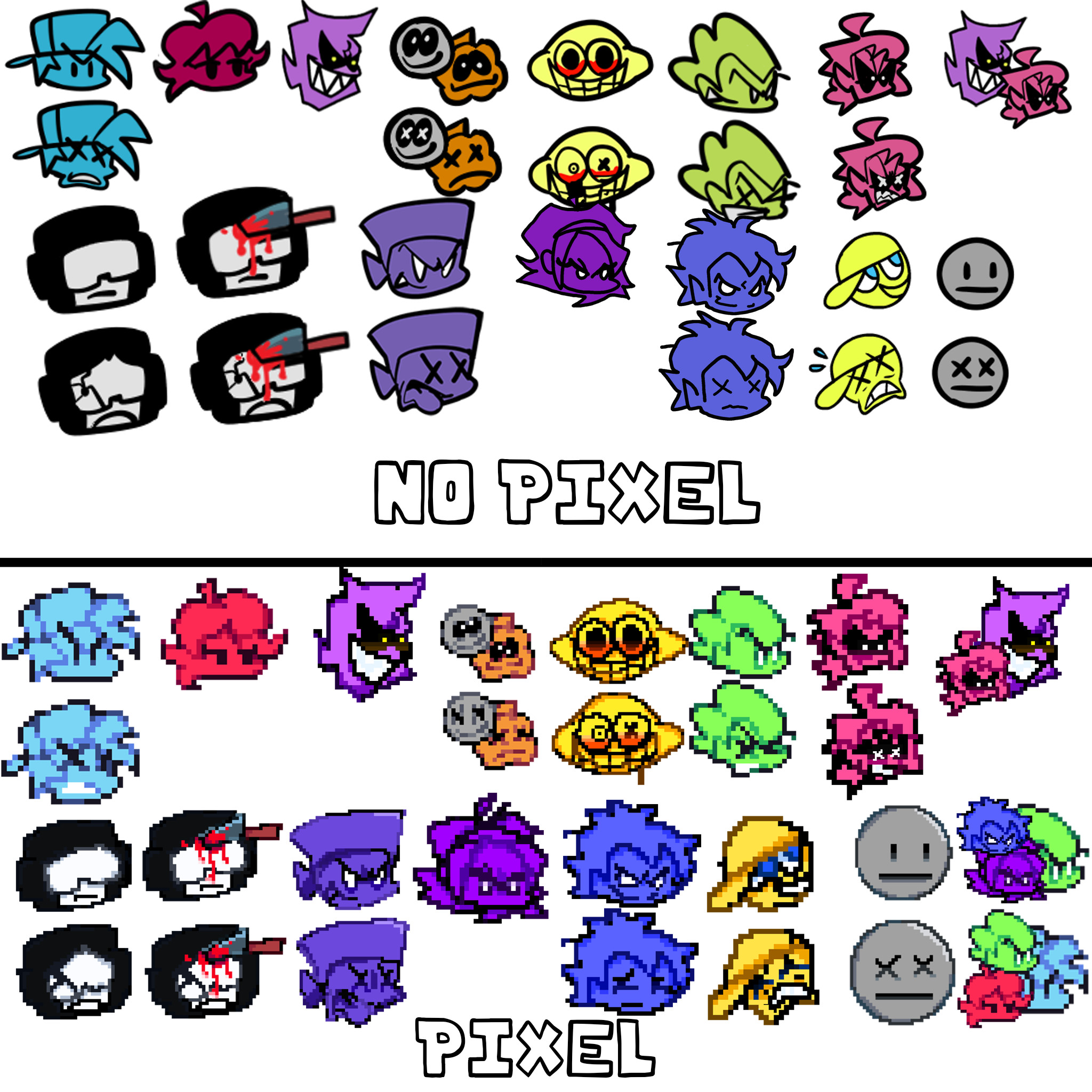 PIXEL ICONS FOR FRIDAY N1GHT FU(C)NKIN! Mod for Friday Night Funkin ...