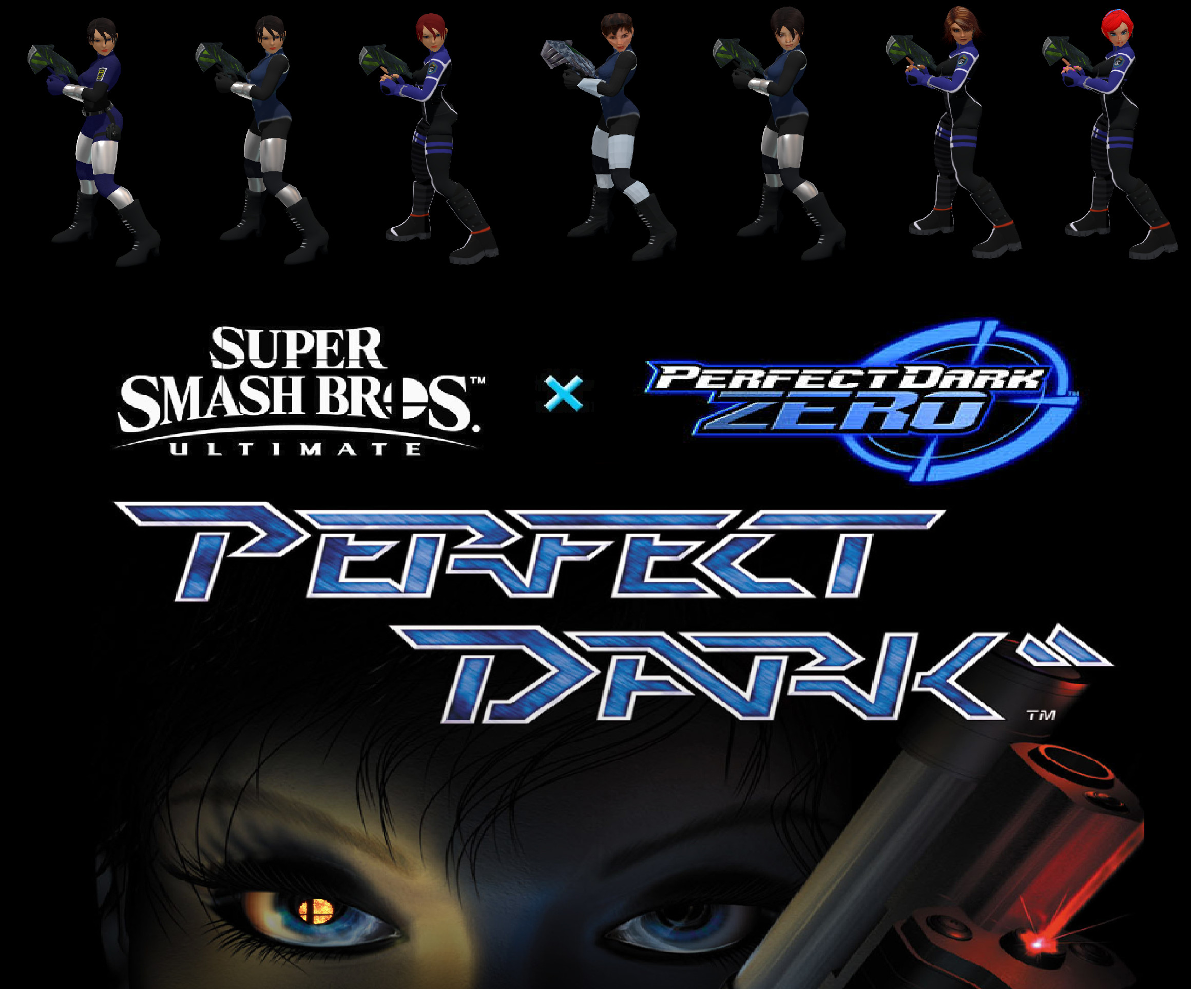 Joanna Dark (Perfect Dark) over Zero Suit Samus Mod for Super Smash ...
