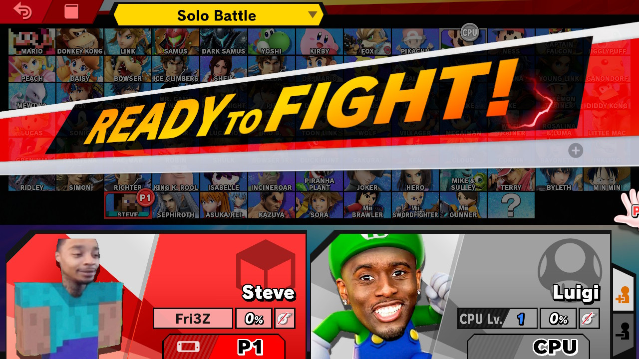 FlightReacts Steve Mod for Super Smash Bros. Ultimate | SSBU Mods