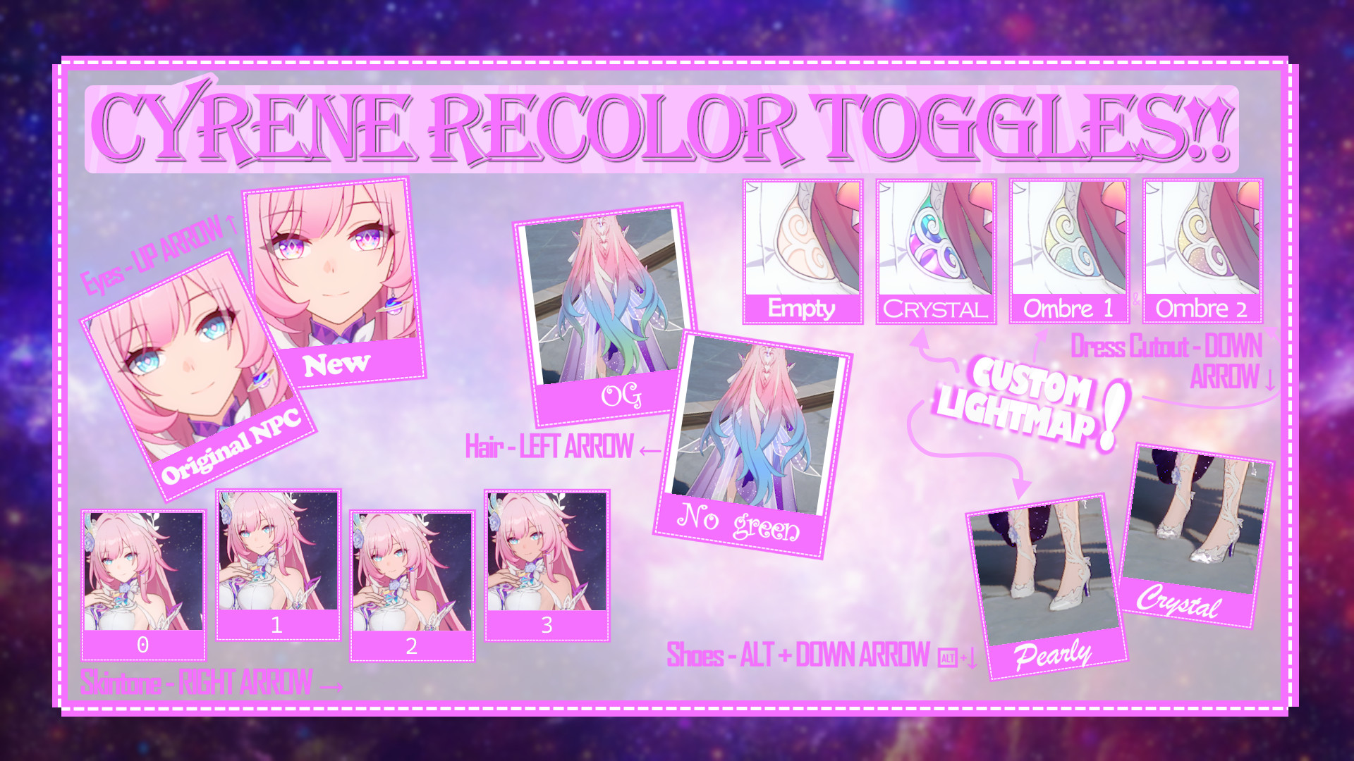 Cyrene Recolor Toggles!! Mod for Honkai Star Rail | HSR Mods