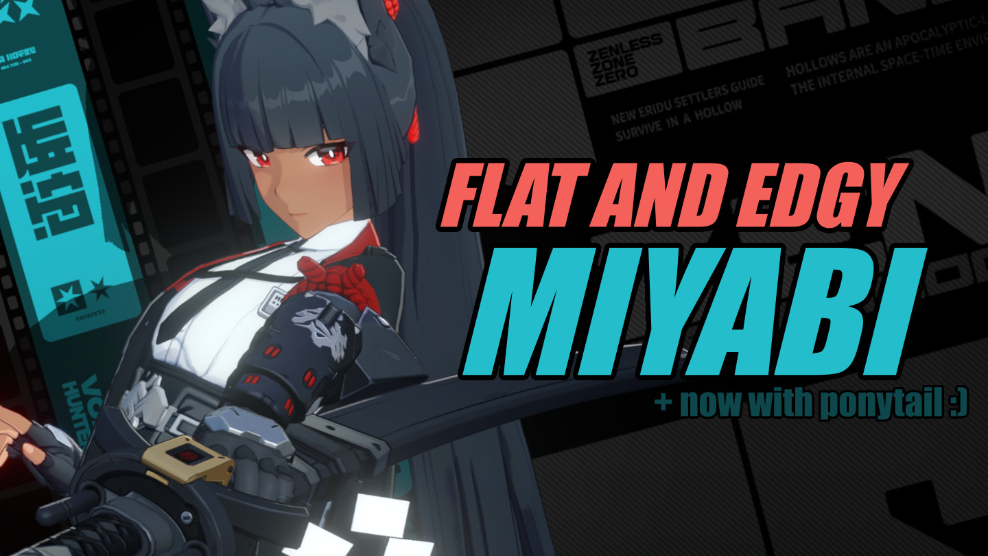 Flat and Edgy Miyabi Mod for Zenless Zone Zero | ZZZ Mods