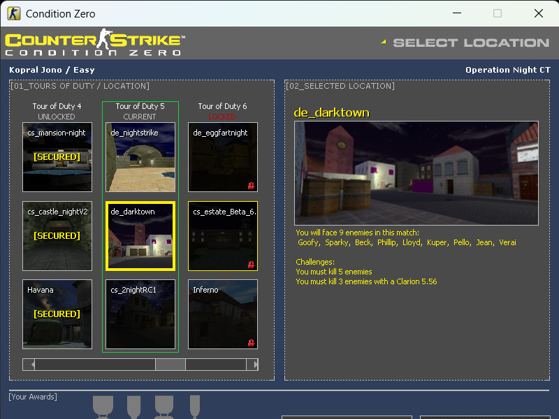 Operation Night Mod for Counter-Strike: Condition Zero | CS:CZ Mods