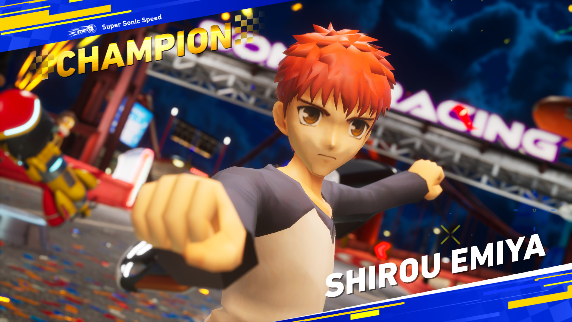 Shirou Emiya over Ichiban Mod for Sonic Racing: CrossWorlds | SR:CW Mods