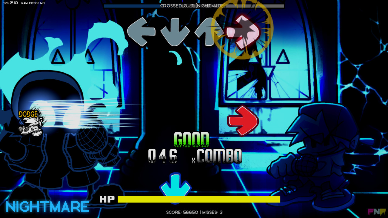 Indie Cross - Crossed Out (Hot Fix) Mod for Friday Night Funkin' | FNF Mods