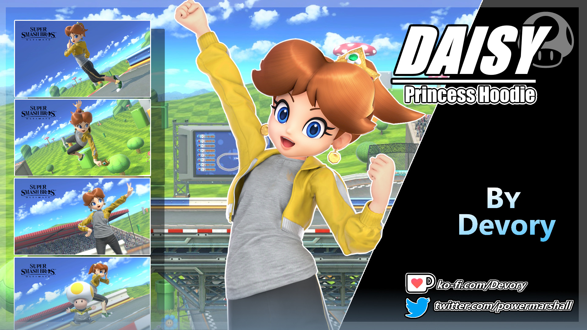 Princess Hoodie Daisy Mod for Super Smash Bros. Ultimate | SSBU Mods