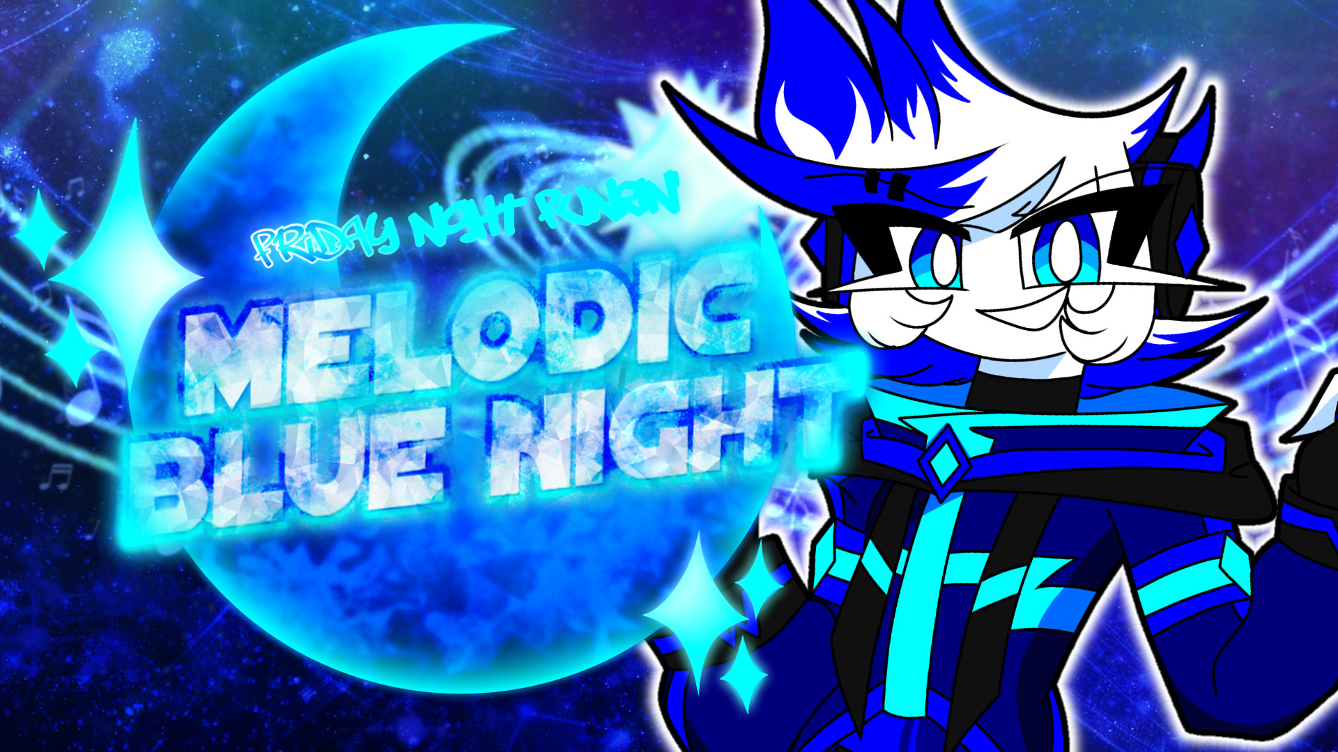 Melodic Blue Night Demo Mod for Friday Night Funkin' | FNF Mods