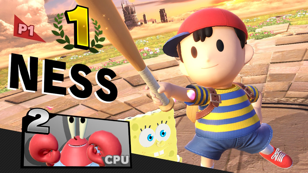 Ness and Spongebob Sidekick Mod for Super Smash Bros. Ultimate | SSBU Mods