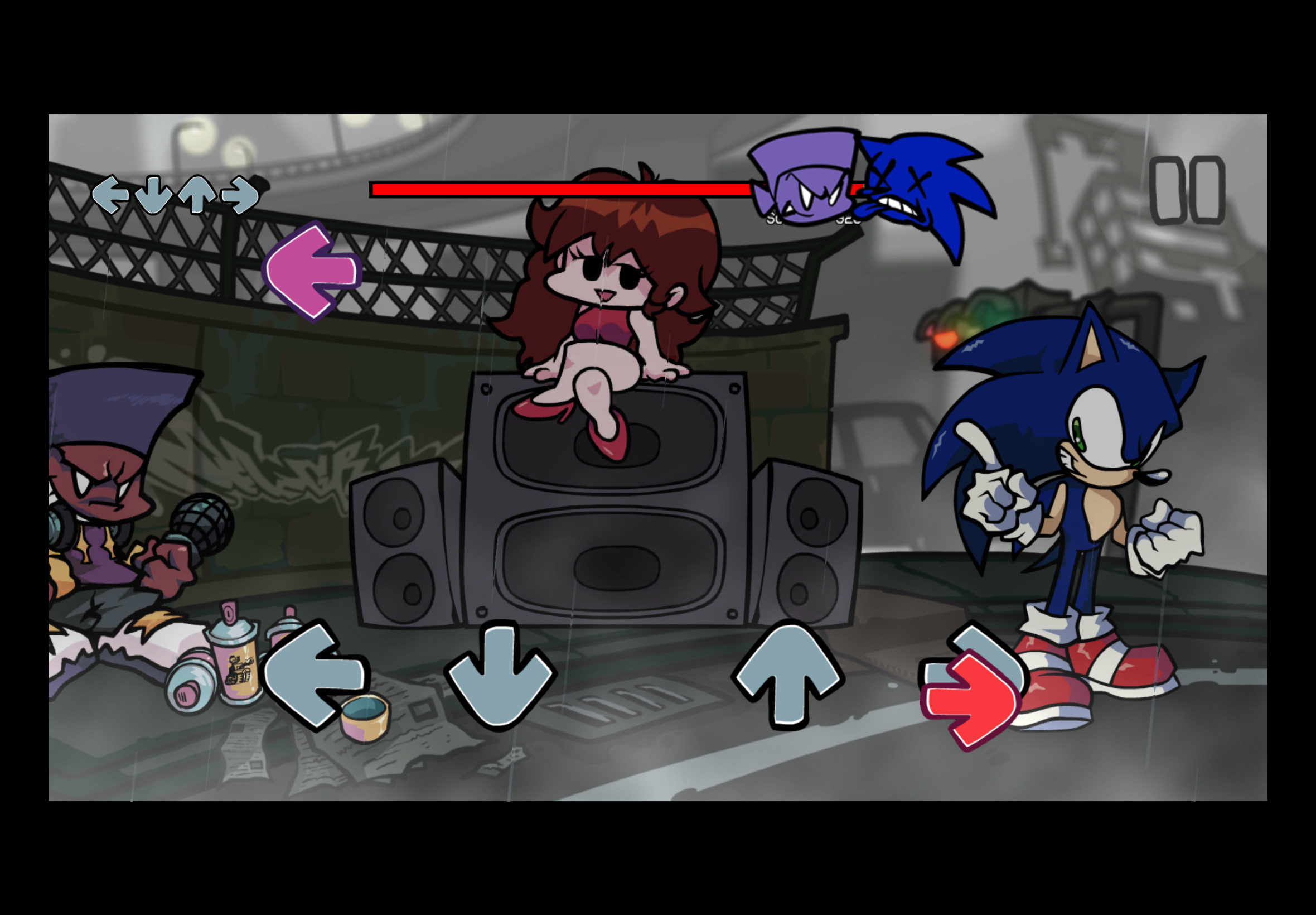 Sonic the hedgehog over bf Mod for Friday Night Funkin' | FNF Mods